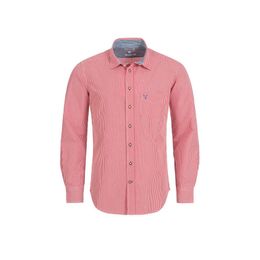 N&uuml;bler N&Uuml;BLER Herren Trachtenhemd "Trachtenhemd Langarm Ralf", rot, Gr. XXL, Obermaterial: 70% Baumwolle CO. 30% Polyester PES., Hemden