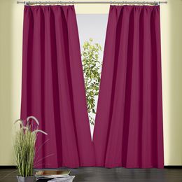 Weckbrodt-Gardinen Vorhang WECKBRODT, B:135cm H:180cm, lila, Baumwolle, Polyester, Wohnzimmer, Gardinen, "Sento", Baumwolle, blickdicht, matte Struktur, unifarben,
