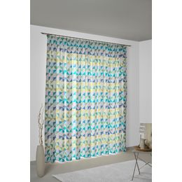 Vorhang WIRTH, B:132cm H:255cm, blau, Baumwolle, Polyester, Wohnzimmer, Gardinen, "Berlare"