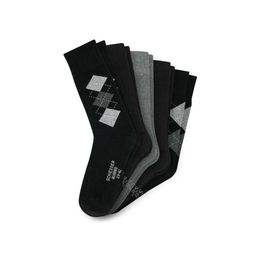 Schiesser Herren Socken "Bluebird", Gr. 39, schwarz-wei&szlig;, Baumwollmischung, Socken, druckfreier Bund, Fersen und Zehen handgekettelt, Cotton-Mix