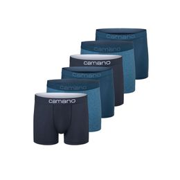 Camano Herren Boxershorts "Boxershorts Unterhosen Herren elastischer Gummibund ohne", Gr. S, blau, 95% Baumwolle, 5% Elasthan, Unterhosen