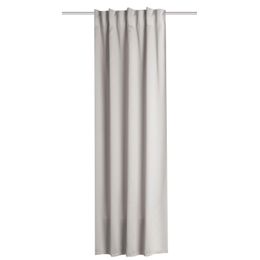 Vorhang HOME BASICS, B:140cm H:145cm, grau, Polyester, Wohnzimmer, Gardinen, "BLACKY", Kombibandschal BLACKY Uni