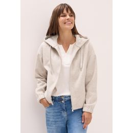 Cecil Damen Blouson, beige, Gr. XL, meliert, Stoff, Obermaterial: 92% Polyester, 8% Viskose; Futter: 100% Polyester, Jacken, mit Kapuze