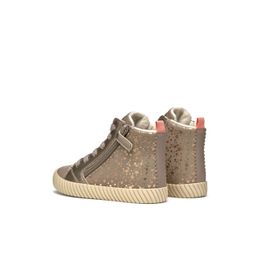 Geox M&auml;dchen Sneaker "J MIRROLESS GIRL", Gr. 25, gold, Synthetik, Textil, metallic, Schuhe, Schn&uuml;rboots mit Warmfutter, Gr&ouml;&szlig;enschablone zum Download