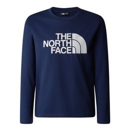 The North Face Damen Langarmshirt "TEEN EASY LS TEE", blau, Gr. L, unifarben, Web, Obermaterial: 60% Baumwolle, 40% Polyester, Shirts