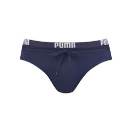 Puma Herren Badeslip "Puma SWIM MEN LOGO SWIM BRIEF", blau, Gr. XL, unifarben, Web, Obermaterial: 80% Polyester, 20% Elasthan, Badehosen, mit