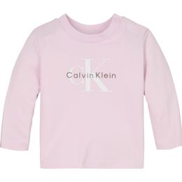 M&auml;dchen Langarmshirt "MONOGRAM LS T-SHIRT", Calvin Klein Jeans, Gr. 92, rosa, Jersey, Obermaterial: 93% Baumwolle, 7% Elasthan, unifarben, Shirts,