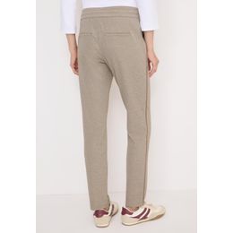 Cecil Damen Jogger Pantstoffee cream melange, Gr. L, unifarben, Stoff, 53% Polyester, 37% Viskose, 10% Elasthan, Hosen, Middle Waist