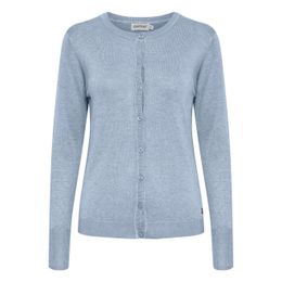 oxmo Damen Cardigan "Strickcardigan OXHlin", blau, Gr. M, Obermaterial: 80% Viskose CV. 20% Nylon NY., Strickjacken