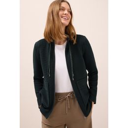 Cecil Damen Cardigan, gr&uuml;n, Gr. XS, unifarben, Web, 77% Baumwolle, 20% Polyester, 3% Elasthan, Strickjacken, aus Baumwolle mit Stretchanteil