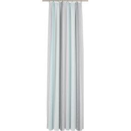 Gardine WIRTH, B:450cm H:175cm, blau, Polyester, Wohnzimmer, Gardinen, "28066", Store - Faltenband 1:3