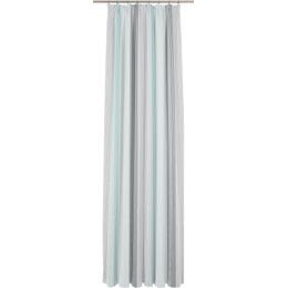 Gardine WIRTH, B:600cm H:225cm, blau, Polyester, Wohnzimmer, Gardinen, "28066", Store - Faltenband 1:3