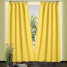 Weckbrodt-Gardinen Vorhang WECKBRODT, B:135cm H:180cm, gelb, Baumwolle, Polyester, Wohnzimmer, Gardinen, "Sento", Baumwolle, blickdicht, matte Struktur, unifarben,