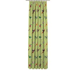 Vorhang WIRTH, B:142cm H:145cm, gr&uuml;n, Satin, Polyester, Kinderzimmer, Gardinen, "Planes Action", Disney