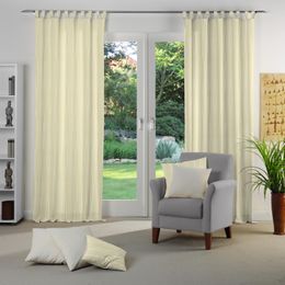 Vorhang WIRTH, B:135cm H:245cm, beige, Jacquard, Polyacryl, Polyester, Wohnzimmer, Gardinen, "LANGWASSER"