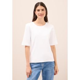 Cecil Damen T-Shirt, wei&szlig;, Basic, Gr. XL, unifarben, Web, 95% Baumwolle, 5% Elasthan, Shirts, aus Baumwolle mit Stretchante