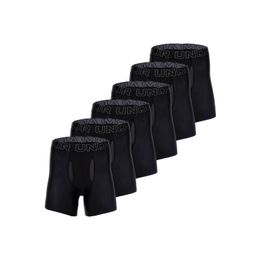 Under Armour Herren Boxershorts "Boxershort UA PERFORMANCE TECH - SOLID 6 IN 6PK 6er Pack", Gr. L, schwarz, Obermaterial: 90% Polyester Pol. recyc..