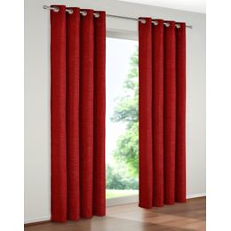 Vorhang WIRTH, B:172cm H:255cm, rot, Chenille, Polyacryl, Wohnzimmer, Gardinen, "Holmsund 288g/qm"