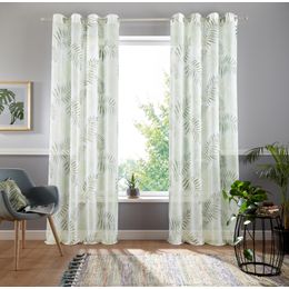 Gardine my home, B:140cm H:145cm, gr&uuml;n, Voile, Polyester, Wohnzimmer, Gardinen, "Paula", Halbtransparent, Voile, Polyester