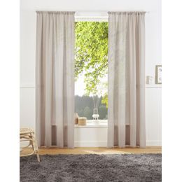 Vorhang, B:135cm H:145cm, beige, LeGer Home by Lena Gercke, Baumwolle, Polyester, Wohnzimmer, Gardinen, "Lanea", Leinenoptik, 1 Schal, verschiedene