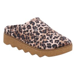 Rohde Damen Pantoffel "FIRENZE", Gr. 40beige, braun, schwarz, Filz, animal-print, Schuhe
