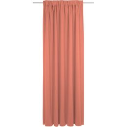 Vorhang Adam, B:142cm H:245cm, orange, Jacquard, Baumwolle, Wohnzimmer, Gardinen, "Uni Collection light", aus 100% Bio-Baumwolle
