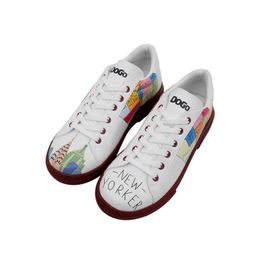 DOGO Damen Sneaker "Ace Low-Top Sneaker Manhattan Damen Sneaker", Gr. 36, wei&szlig;, Lederimitat, Schuhe, Handgefertigt