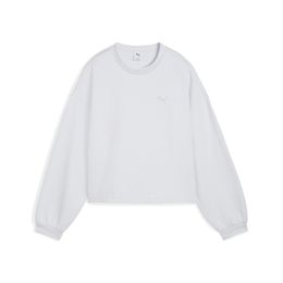 Puma Damen Sweatshirt "Wardrobe Essentials Oversized Sweatshirt Damen", silber, Gr. M, Obermaterial: 77% Baumwolle, 23% Polyester, Sweatshirts