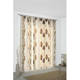 Vorhang WIRTH, B:142cm H:255cm, braun, Jacquard, Polyester, Wohnzimmer, Gardinen, "Marek"