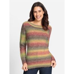 Inspirationen Damen Strickpullover "Strickpullover", beige, Gr. 42, gemustert, mehrfarbig, 58% Polyacryl, 29% Polyester, 9% Polyamid, 4% Wolle,
