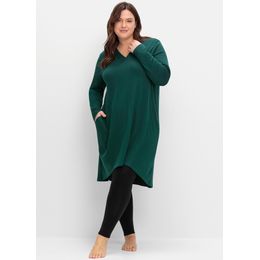 sheego Damen Sweatkleid "Sweatkleid", gr&uuml;n, Gr. 48, unifarben, 50% Baumwolle, 50% Modal, Kleider