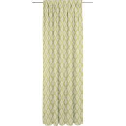Vorhang Adam, B:142cm H:245cm, gr&uuml;n, Jacquard, Baumwolle, Wohnzimmer, Gardinen, "Maroccan Shiraz Light", aus 100% Bio-Baumwolle