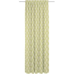 Vorhang Adam, B:142cm H:225cm, gr&uuml;n, Jacquard, Baumwolle, Wohnzimmer, Gardinen, "Maroccan Shiraz Light", aus 100% Bio-Baumwolle