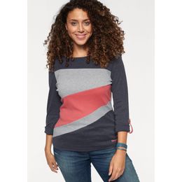 Kangaroos Damen Longsleeve, bunt, Gr. 48, kontrastfarbene Details, meliert, Rippware, Obermaterial: 70% Baumwolle, 28% Polyester, 2% Viskose, Shirts,