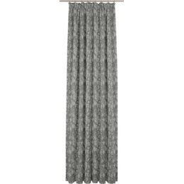 Vorhang Adam, B:145cm H:145cm, grau, Jacquard, Baumwolle (Bio-Baumwolle), Wohnzimmer, Gardinen, "Flower Cuv&eacute;e", aus 100% Bio-Baumwolle