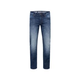 CAMP DAVID Herren Regular-fit-Jeans, blau, Gr. 34, Abriebeffekte, Sweatware, Material: 81% Baumwolle, 18% Polyester, 1% Elasthan, Zusatz: Enth&auml;lt
