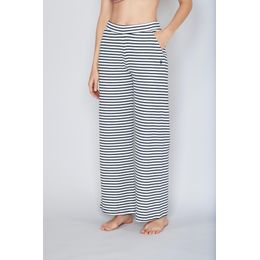JOOP! JOOP Damen Homewearhose "Cosy", Gr. 36, wei&szlig;, Jersey, Obermaterial: 95% Baumwolle, 5% Elasthan, gestreift, Hosen, mit komfortablem Schnitt