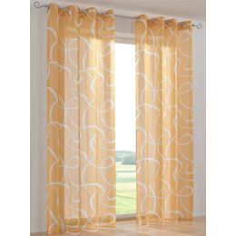 Gardine HEINE HOME, B:140cm H:145cm, gelb, Polyester, Gardinen