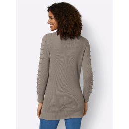 Casual Looks Damen Longpullover "Longpullover", grau, Gr. 36, unifarben, 50% Baumwolle, 50% Polyacryl, Pullover