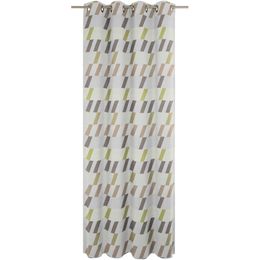 Vorhang WIRTH, B:132cm H:245cm, gr&uuml;n, Jacquard, Baumwolle, Polyester, Wohnzimmer, Gardinen, "Bray"