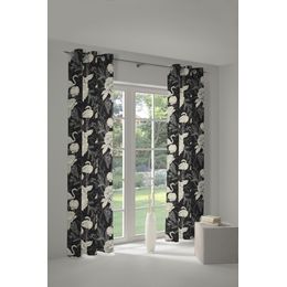 Vorhang Adam, B:145cm H:145cm, schwarz-wei&szlig;, Jacquard, Baumwolle (Bio-Baumwolle), Wohnzimmer, Gardinen, "Eden", aus 100% Bio-Baumwolle