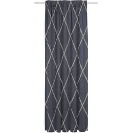 Vorhang Adam, B:142cm H:255cm, blau, Jacquard, Baumwolle, Wohnzimmer, Gardinen, "Casket Valdelana", aus 100% Bio-Baumwolle