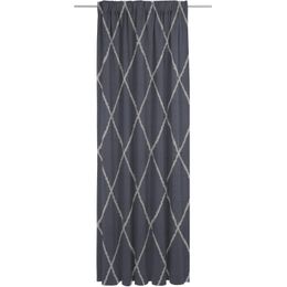 Vorhang Adam, B:142cm H:245cm, blau, Jacquard, Baumwolle, Wohnzimmer, Gardinen, "Casket Valdelana", aus 100% Bio-Baumwolle