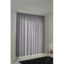 Vorhang WIRTH, B:127cm H:225cm, grau, Baumwolle, Wohnzimmer, Gardinen, "WIRTHNatur", 1-lagig
