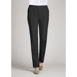 GOLDNER Damen Stoffhose "Kurzgr&ouml;&szlig;e Baumwollhose mit Dehnbund", schwarz, Gr. 27, Obermaterial: 98% Baumwolle CO. 2% Elasthan EL., Hosen, Ohne