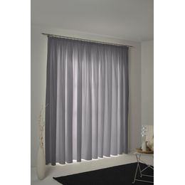 Vorhang WIRTH, B:127cm H:245cm, grau, Baumwolle, Wohnzimmer, Gardinen, "WIRTHNatur", 1-lagig