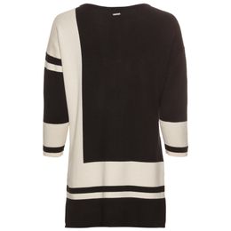 Laura Scott Damen Longpullover, schwarz, Gr. 34, mehrfarbig, Feinstrick, Obermaterial: 70% Viskose, 30% Polyamid, Pullover, mit geometrischem