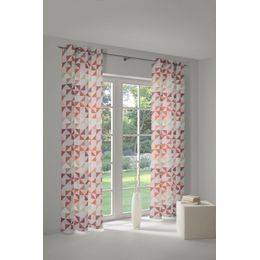 Vorhang WIRTH, B:132cm H:145cm, orange, Jacquard, Baumwolle, Polyester, Wohnzimmer, Gardinen, "Berlare"