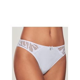 Vivance Damen Tanga, Gr. 32, wei&szlig;, Spitze, Obermaterial: 85% Polyamid, 15% Elasthan, Unterhosen