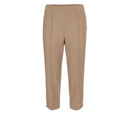 GOLDNER Damen Caprihose "Trageangenehme 7/8-Rippenhose", beige, Gr. 42, Obermaterial: 100% Polyester COOLMAX PES(Coolmax)., Hosen